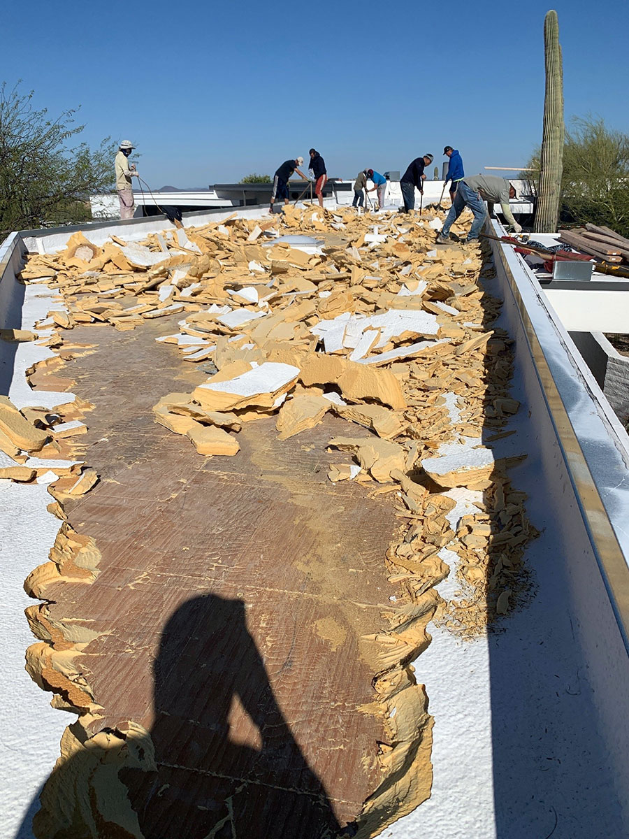Scottsdale Roof Installation of a Seamless Foam Roof by MSW