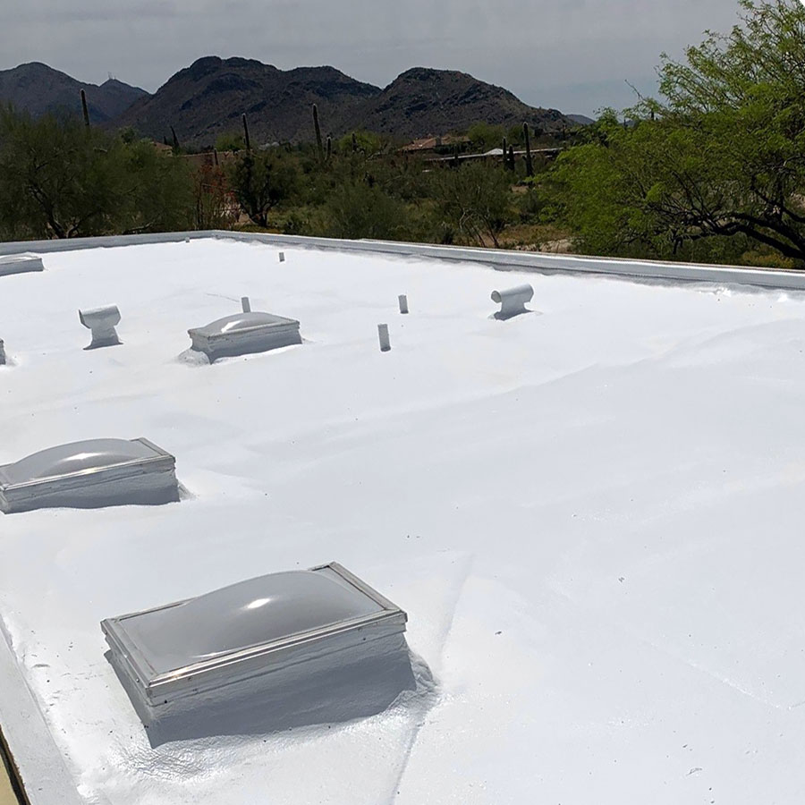 Scottsdale Roof Installation of a Seamless Foam Roof by MSW