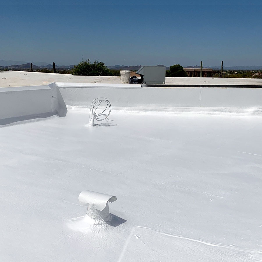 Scottsdale Roof Installation of a Seamless Foam Roof by MSW