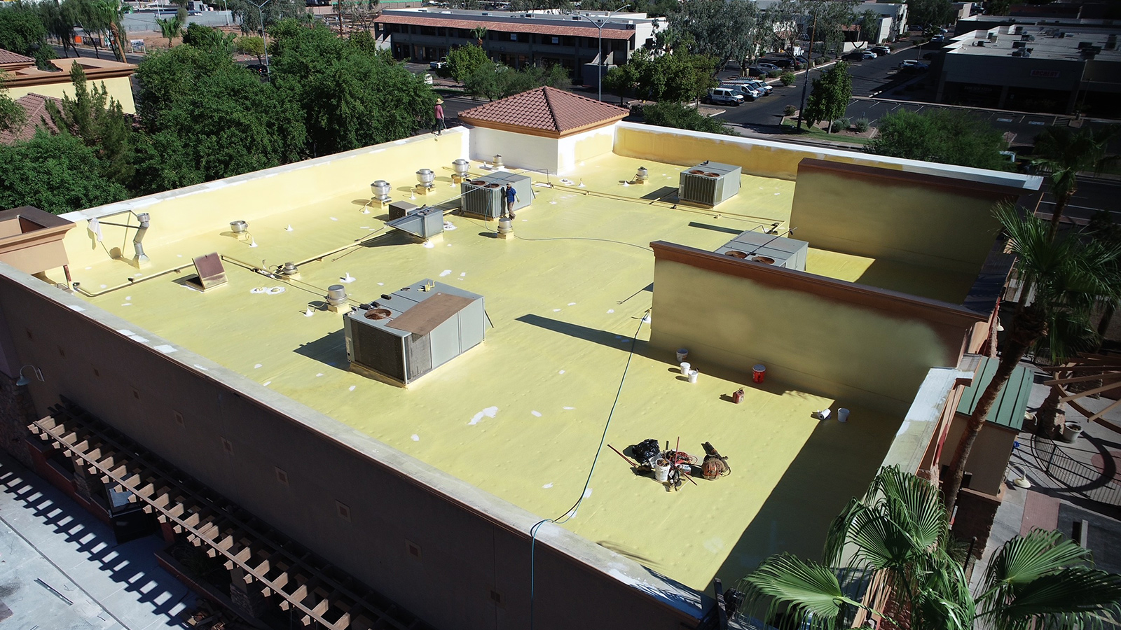 New Commercial Foam Roof Installation in Gilbert Arizona