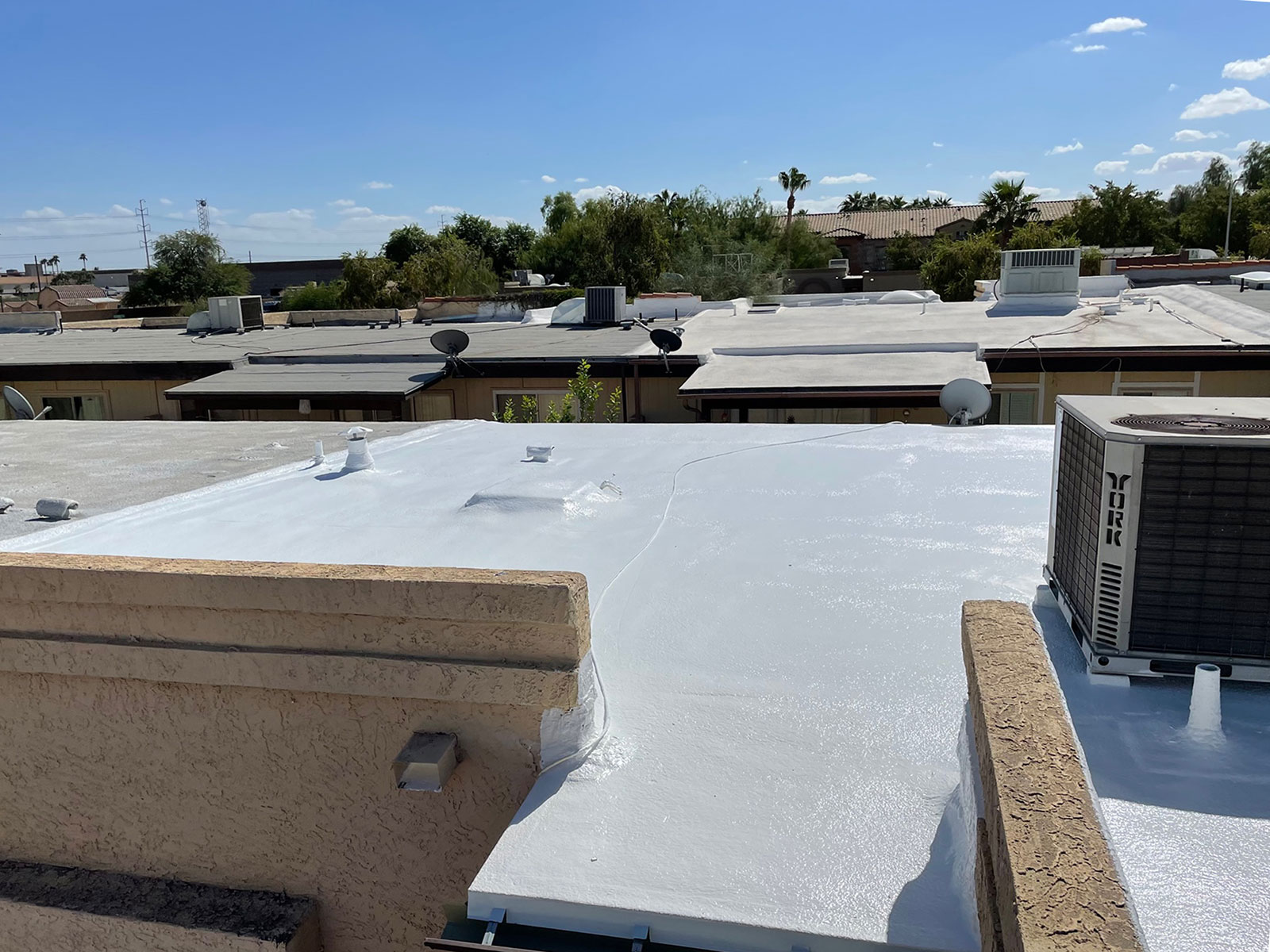 New Foam Roof Installation in Tempe AZ and Skylight Install