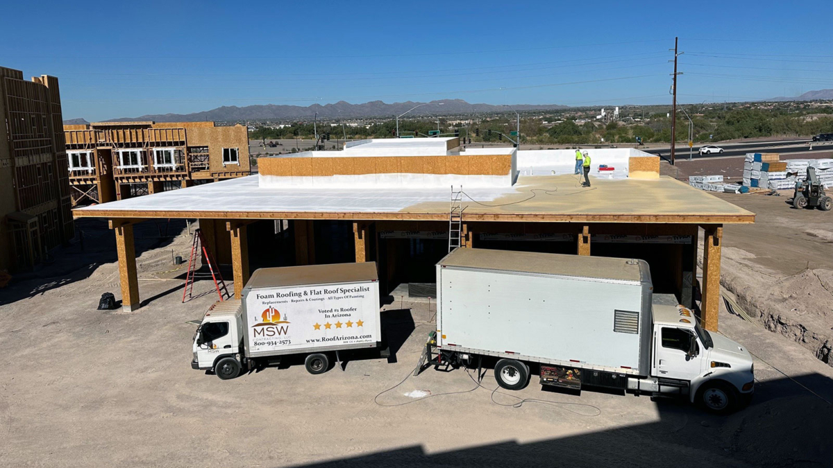 Arizona Roofing: New Foam Roof Installation in Marana AZ